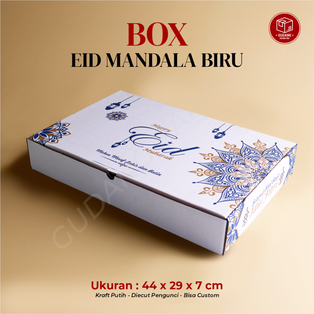 Jual Box EID Mandala Biru (Kuker 500 gram isi 6 toples) - 44 x 29 x 7 ...