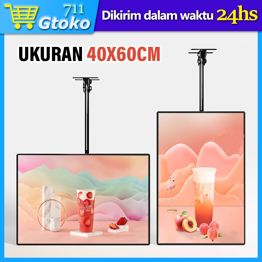 Jual LED Menu Board Display Gantung Frame Bingkai Poster Papan Neon Light Box Toko Cafe Restoran ...