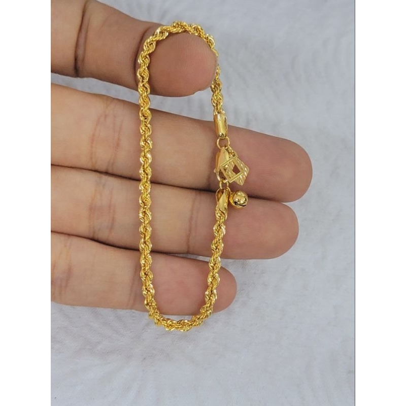 Jual gelang rantai model korea 2 lonceng var emas 70% 700 70 % 16k 3 gr ...