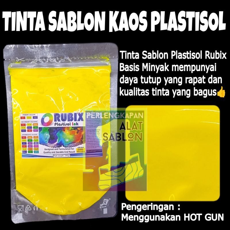 Jual TINTA SABLON TEXTILE RUBIX PLASTISOL DARK YELLOW 200GR | Shopee ...