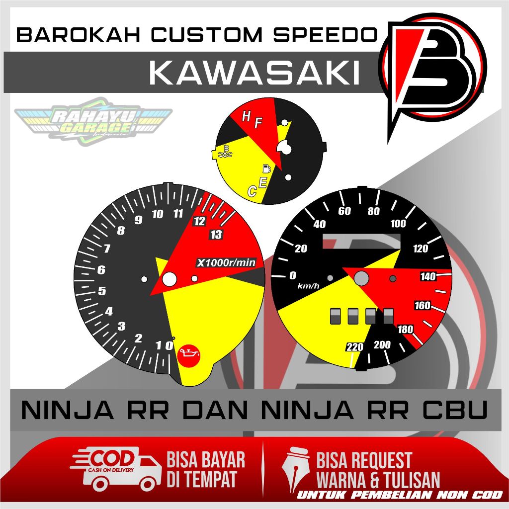 Jual papan speedometer custom ninja rr panel spido meter custom ninja ...