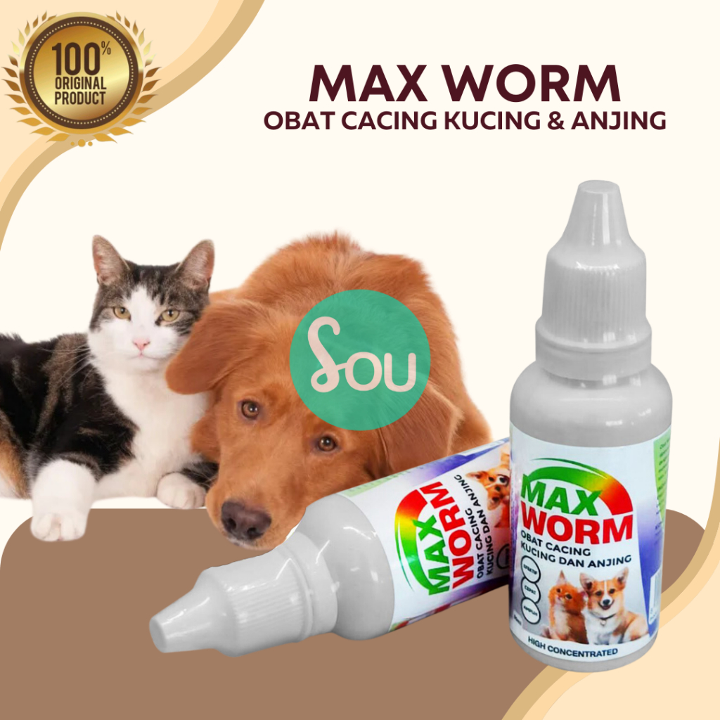 Jual Max Worm Obat Cacing Kucing Anjing 30 Ml Maxworm Obat Cacing ...