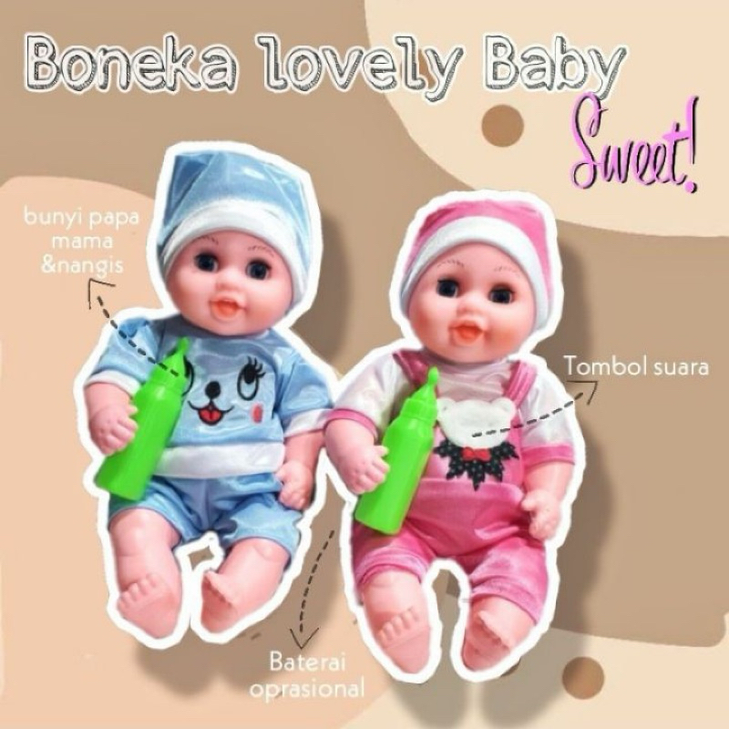 Jual (BISA COD) MAINAN ANAK BONEKA BAYI MENANGIS PAKAI TOPI / Boneka ...