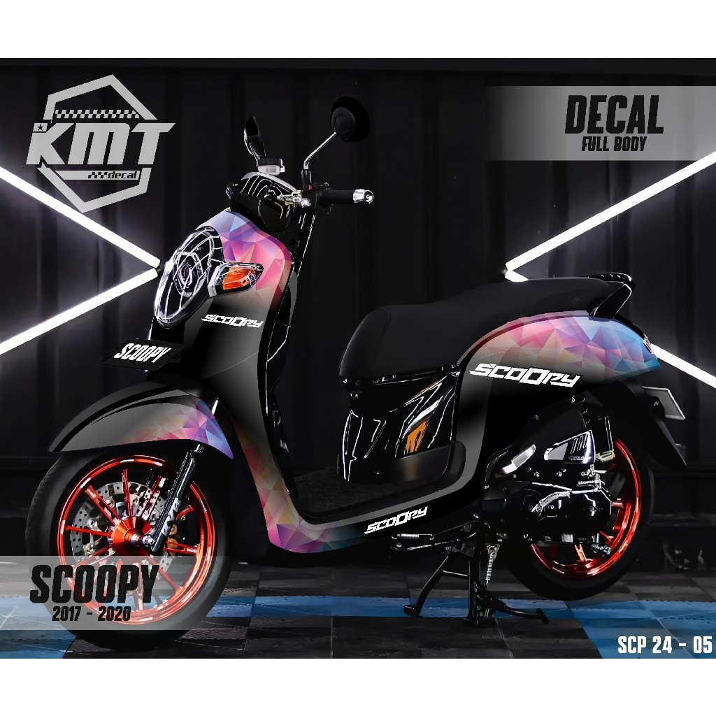 Jual Decal Sticker Honda Scoopy Fi 2018-2020 Desain Gradasi Rainbow KMT ...