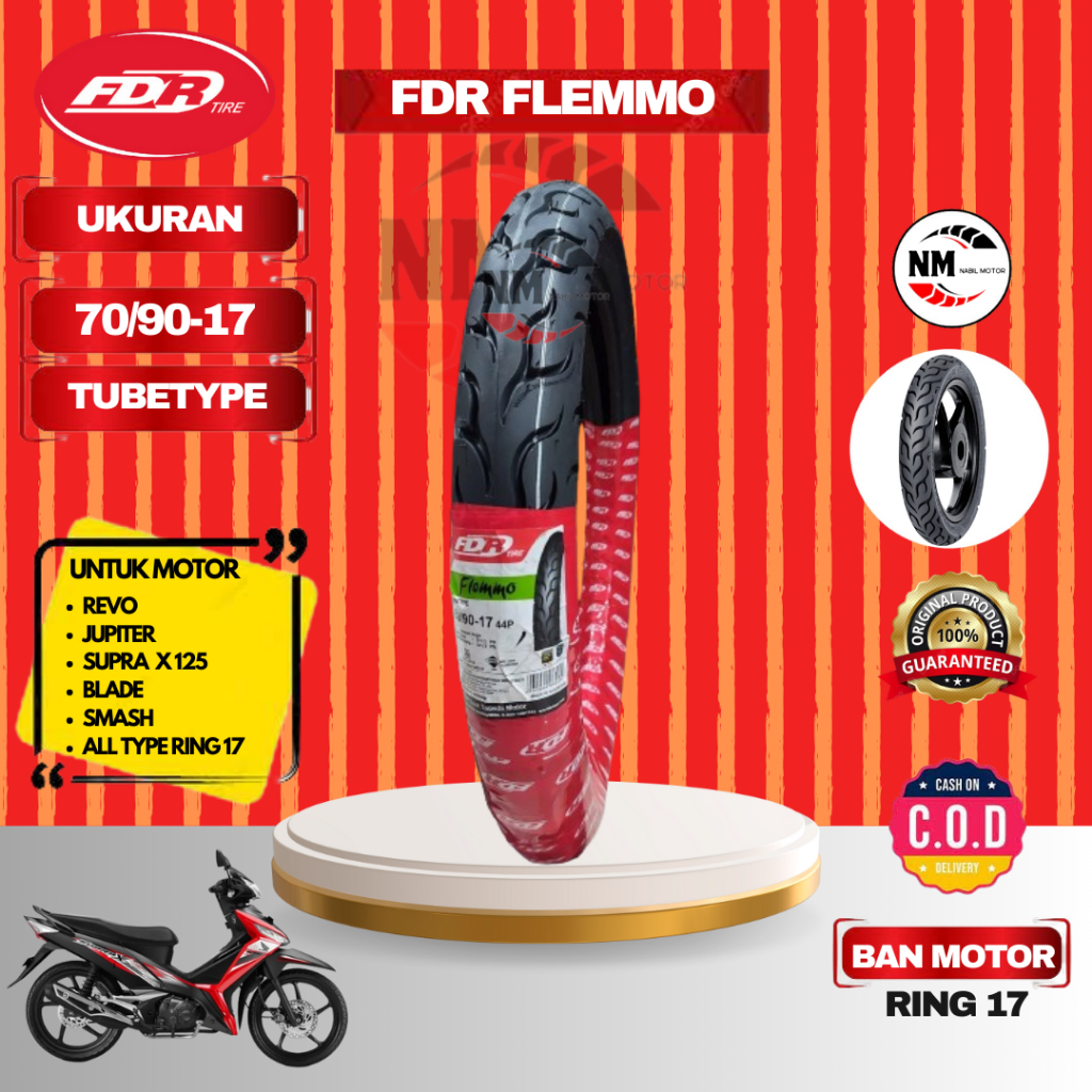 Jual Ban Motor Fdr Flemmo Pro 70/90 ring 17 tube type | Shopee Indonesia
