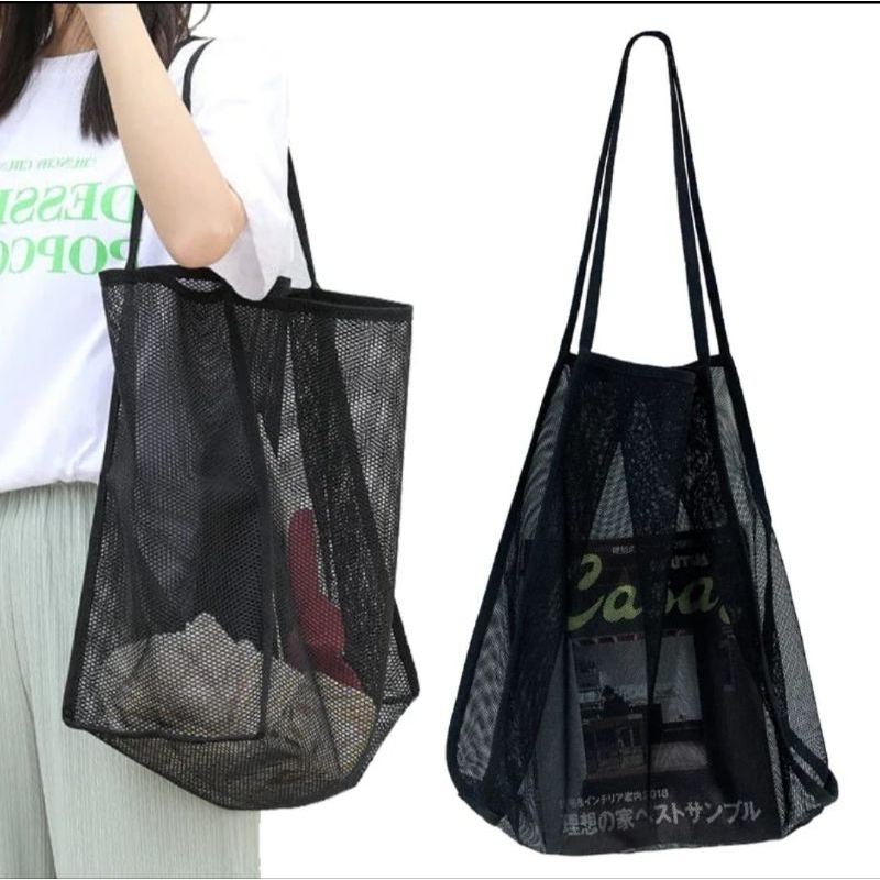 Jual Tas Jaring / Tas Tote Bag / Tas Pantai / Travel Organizer | Shopee ...