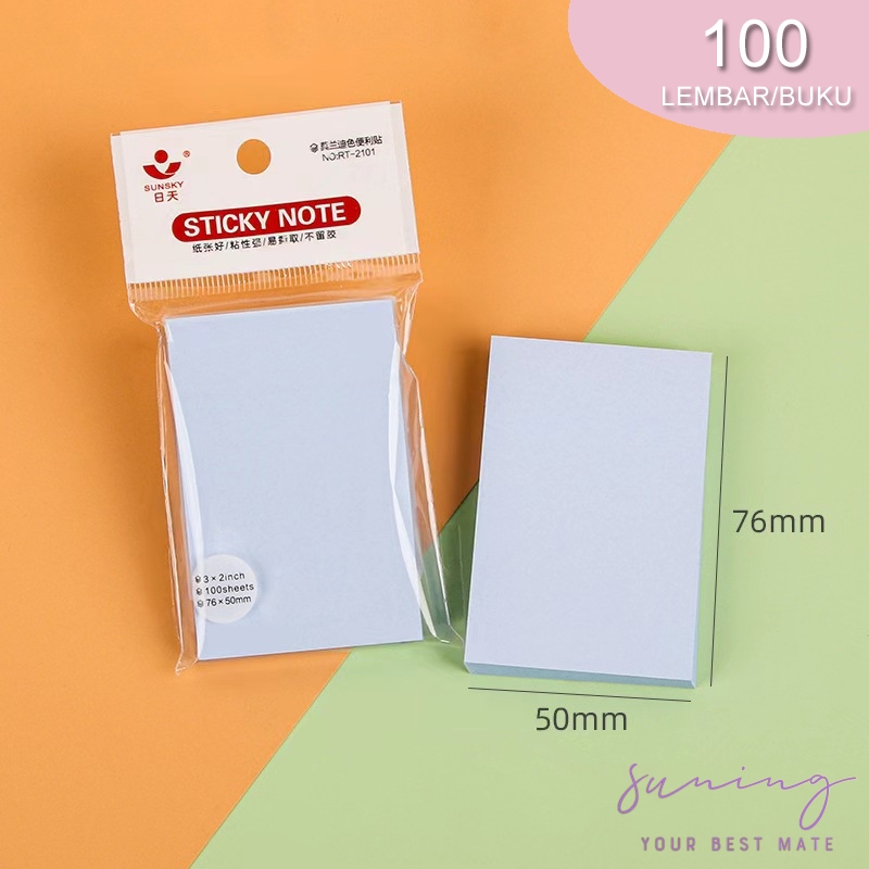Jual COD STICKY NOTE POLOS / STICKY NOTES PENANDA HALAMAN / STICK NOTE ...