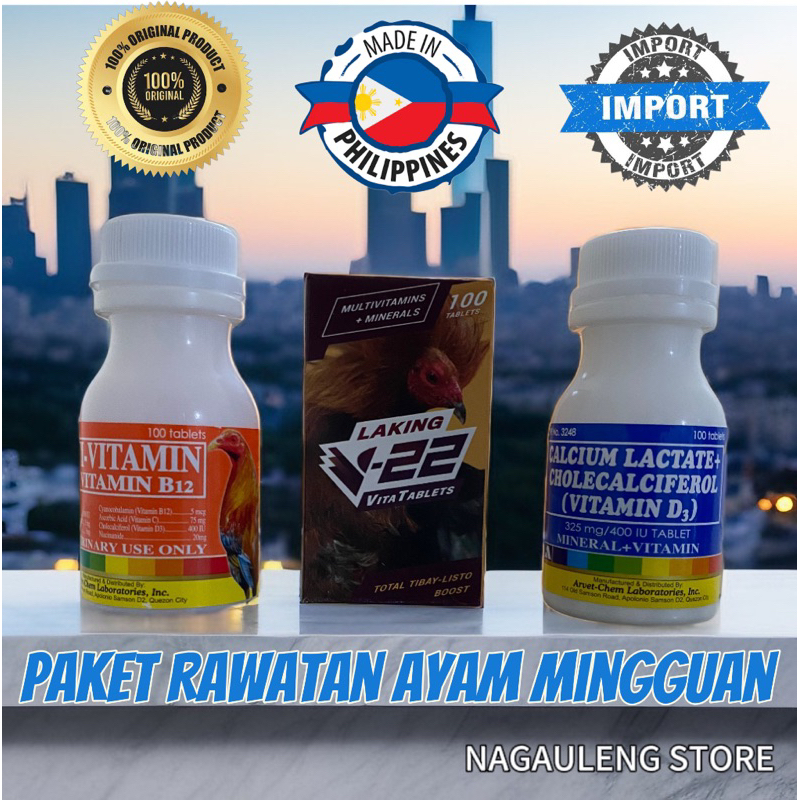 Jual Paket Rawatan Ayam Mingguan New V22 Cross Merah Putih || 1 Paket ...