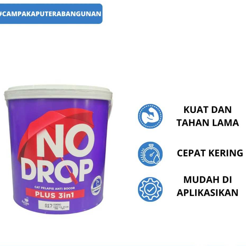 Jual CAT NO DROP PLUS 3 IN 1 KATALOG WARNA 4KG WATERPROOF CAT PELAPIS ANTI BOCOR | Shopee Indonesia