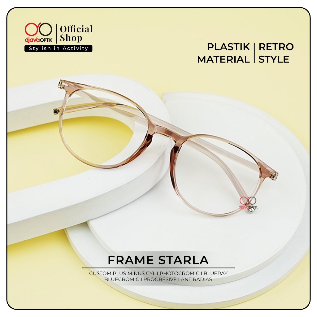 Jual DJAVA OPTIK - Frame Starla - Kacamata Blueray Korea Oval Lentur Stylish | Shopee Indonesia