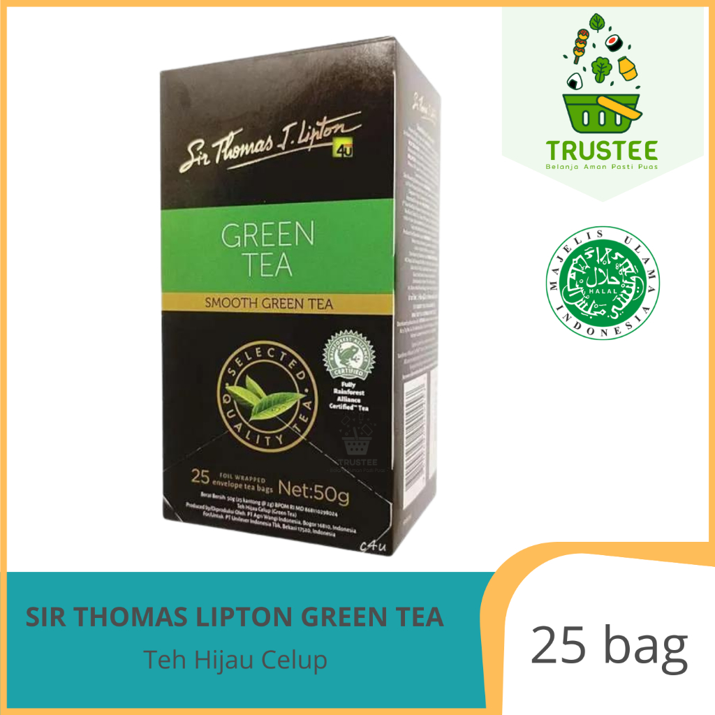 Jual Sir Thomas Lipton STL Green Tea / Teh Hijau Premium Tea (25 bags) | Shopee Indonesia