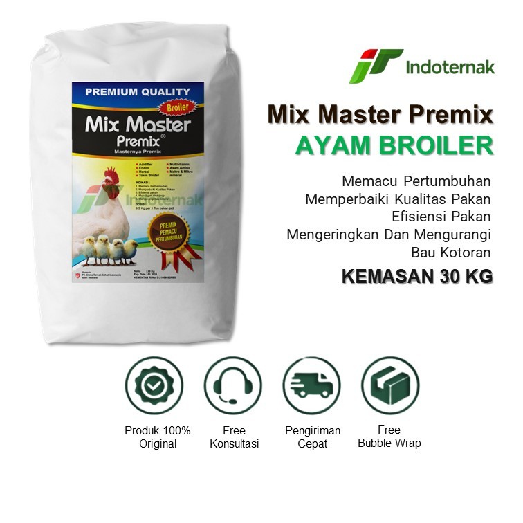 Jual MIX MASTER PREMIX BROILER 30 KG - Suplemen Pakan Untuk Ayam ...