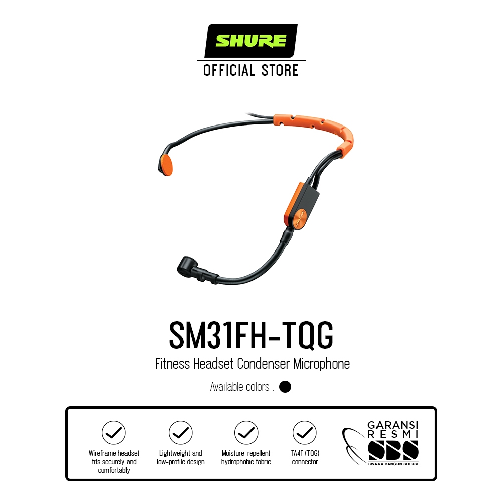 Jual Shure SM31FH-TQG Fitness Headset Condenser Microphone | Shopee ...