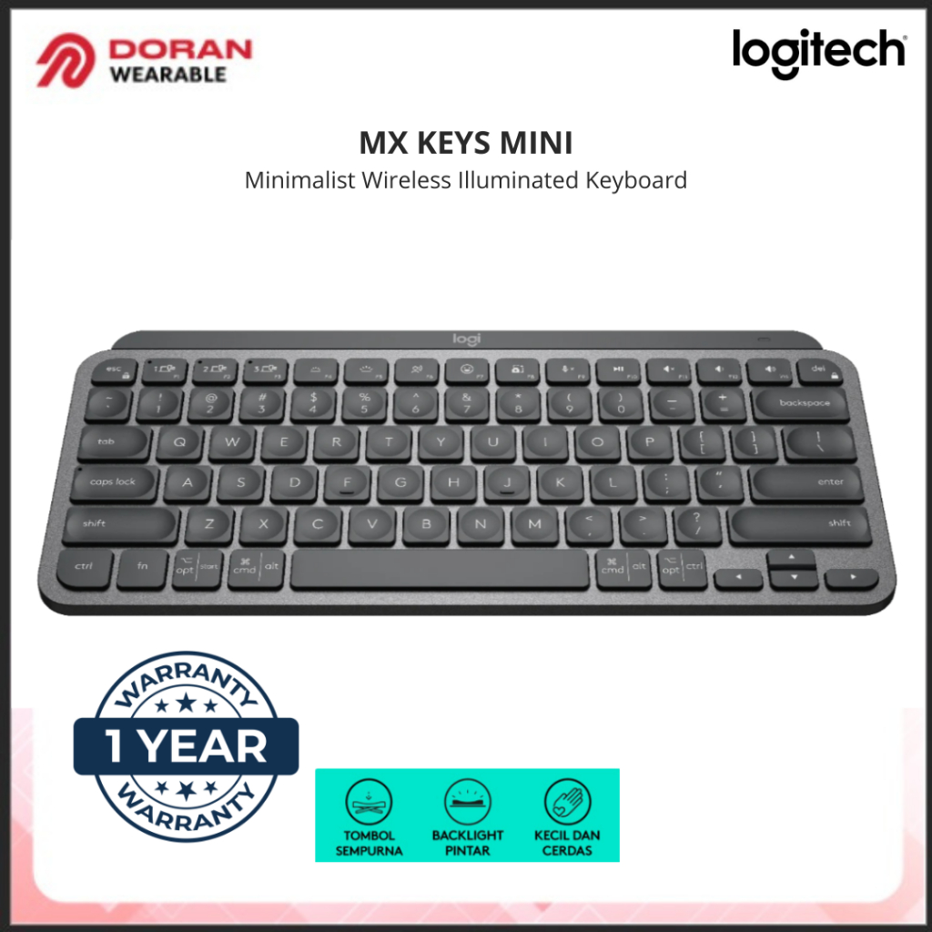 Jual Logitech MX Keys Mini Keyboard Wireless Bluetooth Backlit - Garansi 1 Tahun | Shopee Indonesia