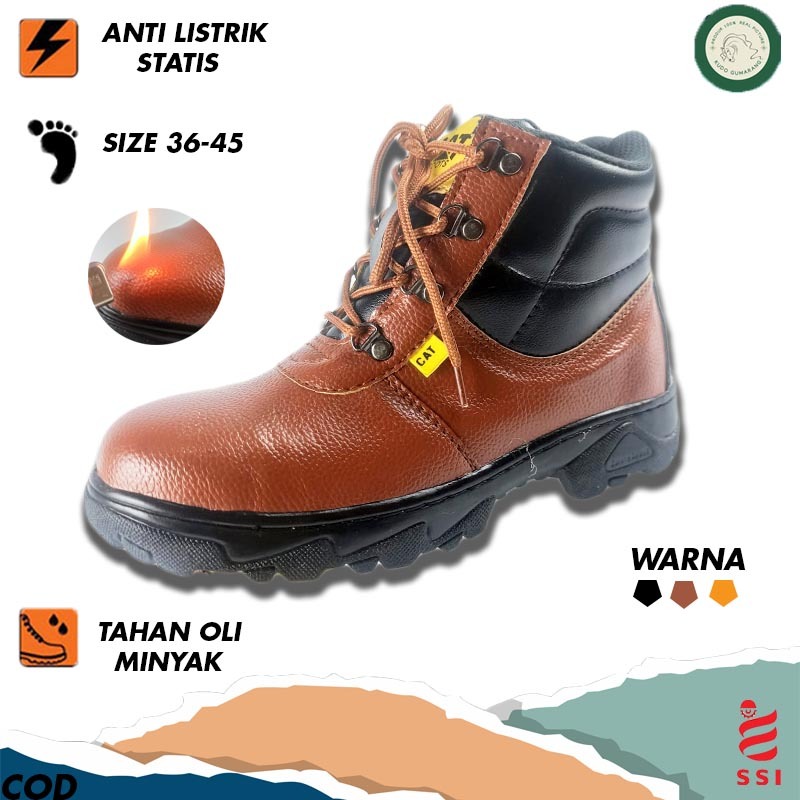Jual Sepatu Safety Boot Lapangan Proyek Ujung Besi Standar Pabrik ...
