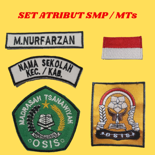 Jual Atribut Set SMP / MTS Bordir Nama Seragam Sekolah Menengah Pertama ...