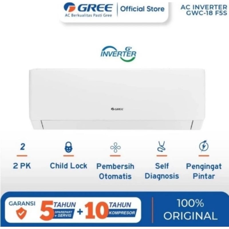 Jual AC GREE 2PK INVERTER GWC-18F5S AC GREE 2PK GREE AC GREE 2 PK ...