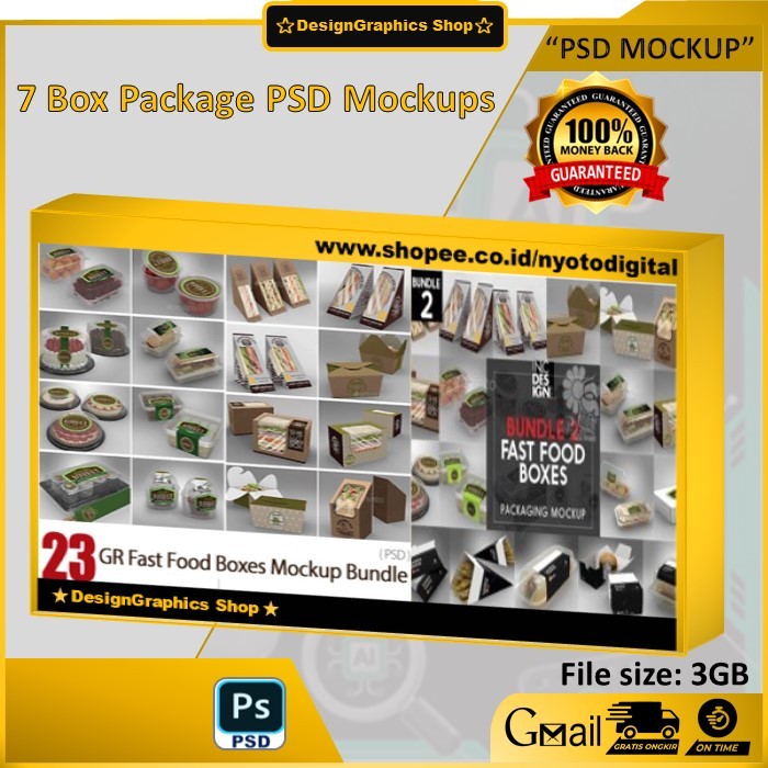 Jual 7 Mockup Kemasan Box Package Mockups Format Photoshop PSD | Shopee ...