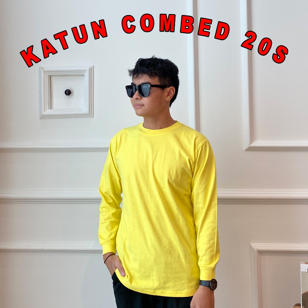 Jual KAOS POLOS PANJANG COTTON COMBED 20S S-XXL | PRIA WANITA KATUN ...