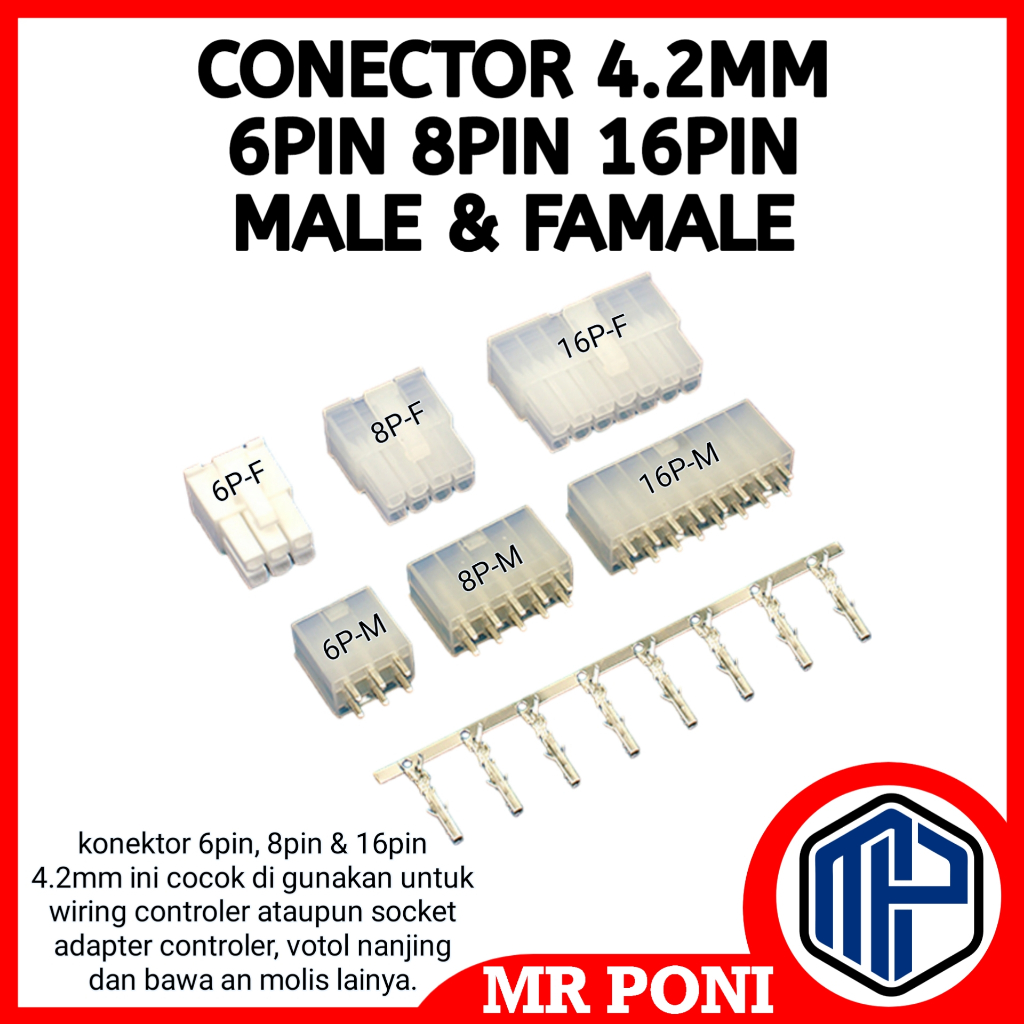 Jual Original konektor Molex 6 pin, 8 Pin, 16 pin 4.2mm untuk socket ...