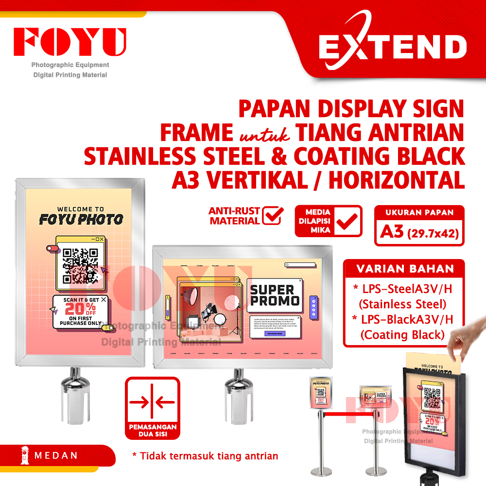 Jual Papan Display Sign Frame Tanda Board Banner Iklan Poster Untuk ...