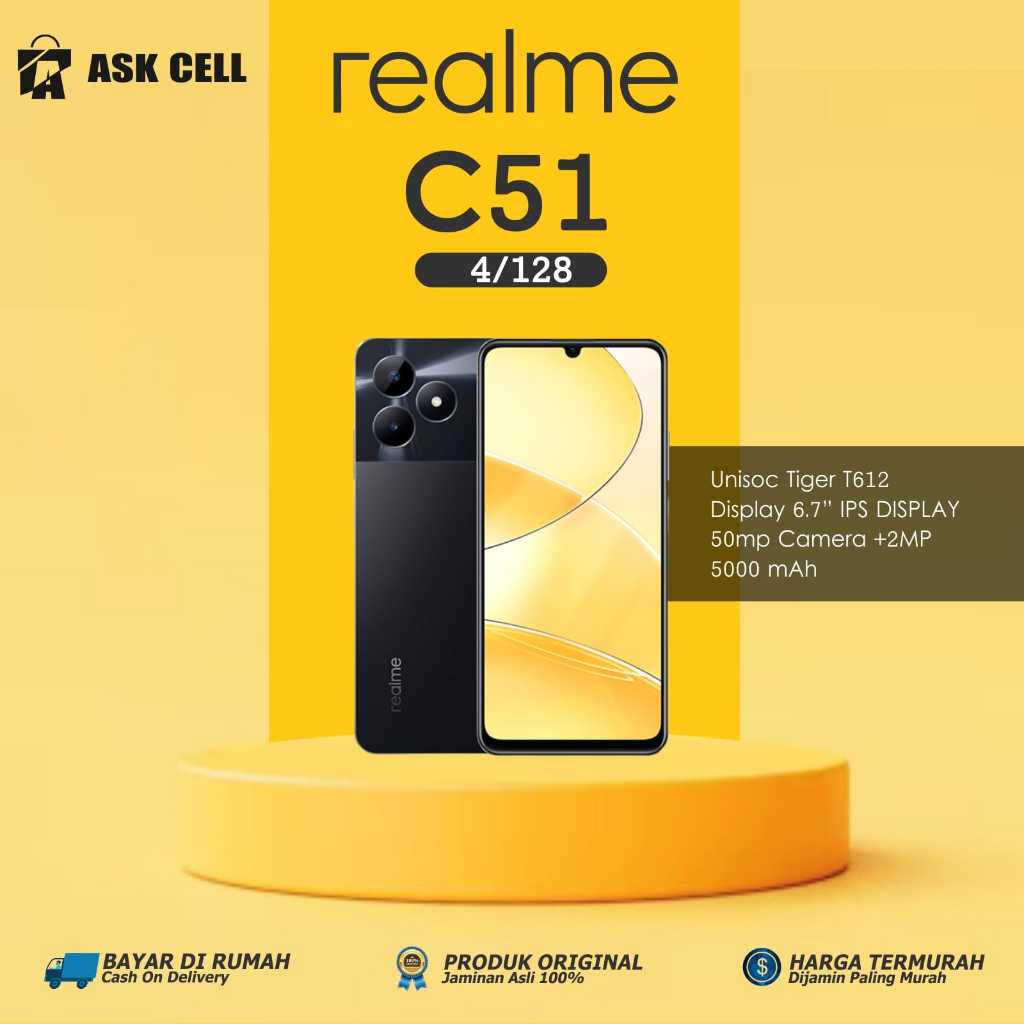 Jual realme C51 NFC 4GB+4GB* | 128GB (Dynamic RAM | 33W SUPERVOOC ...