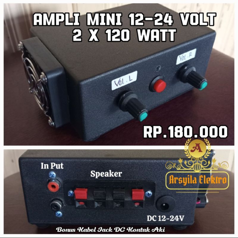 Jual AMPLI MINI 12- 24Volt, 120x2Watt | Shopee Indonesia