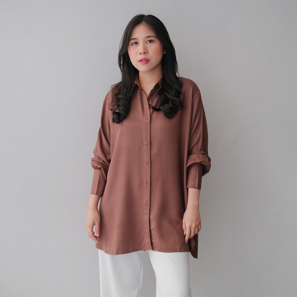 Jual Tiffany Rayon Twill Shirt [BEST SELLER SHU] Kemeja Atasan Wanita ...