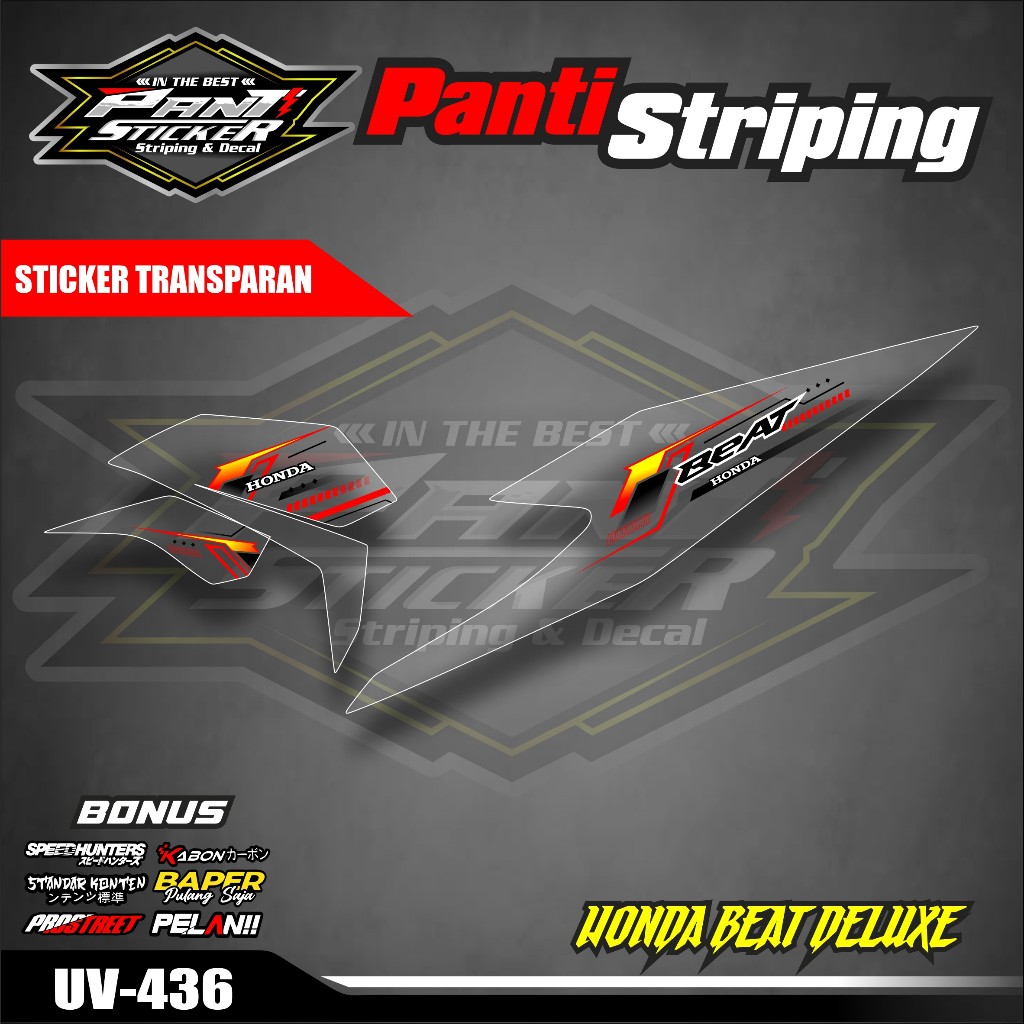 Jual Stiker [COD] Striping Transparan List Variasi Semi Fullbody Beat ...