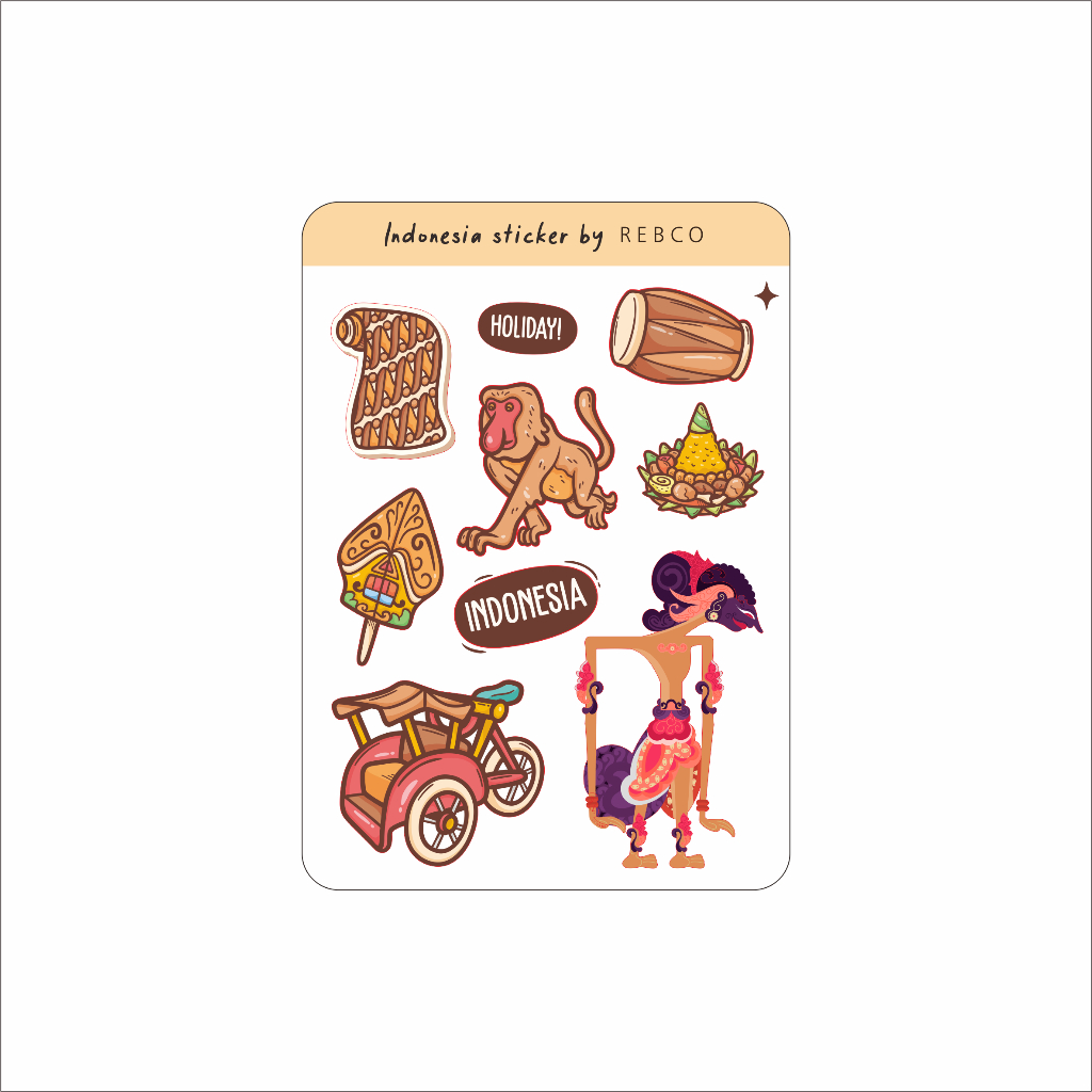 Jual Indonesia stiker pack | batik stiker | stiker perangko | girl ...
