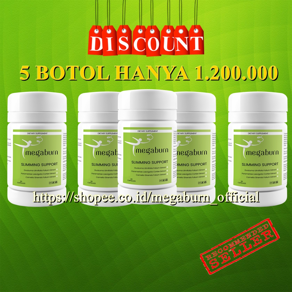 Jual Paket 5 Botol Megaburn Slimming Capsul | Megaburn Official ...