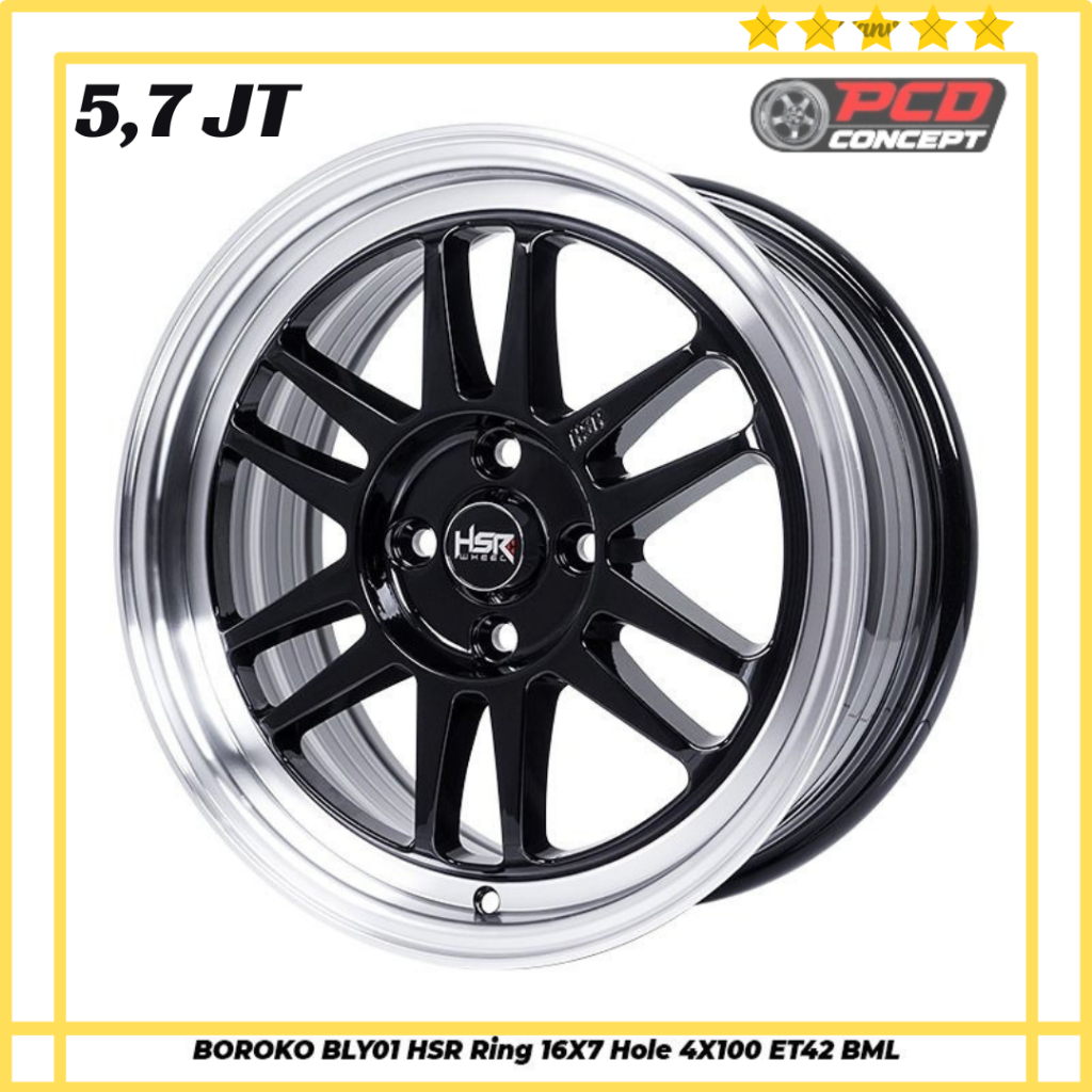 Jual VELG MOBIL HSR BOROKO RING 16 WARNA HITAM LIST LEBAR 7 UNTUK MOBIL ...