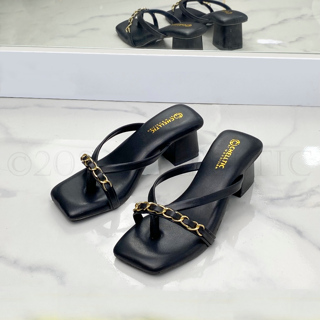 Jual Sandal Selop Heels Hak Tahu Wanita 5 cm/Sendal Hills Tali Strap ...