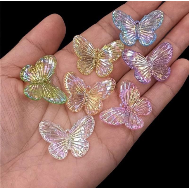 Jual Manik Manik Mote Charm Kupu Kupu AB Tanpa Lobang (10pcs) | Shopee ...