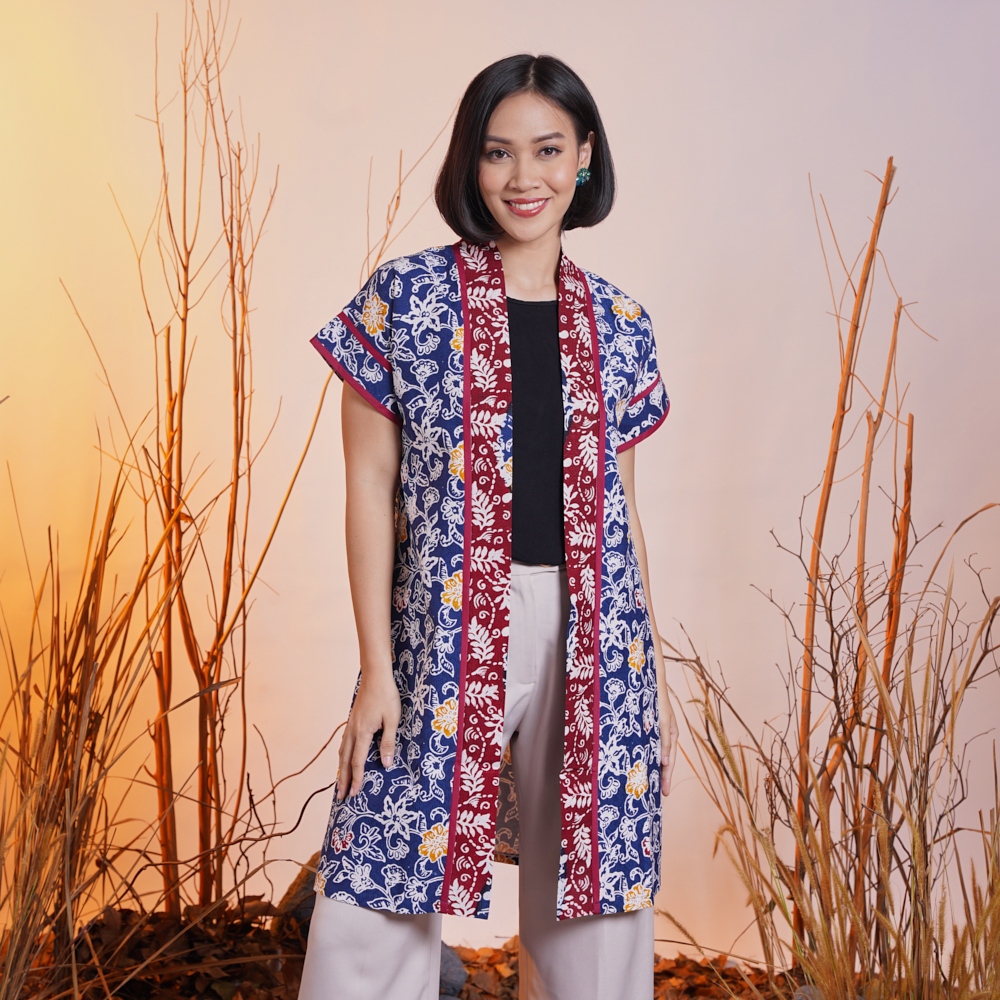 Jual NONA RARA - Outer Straight Dobi Cirebon T2518, Baju kerja blouse ...