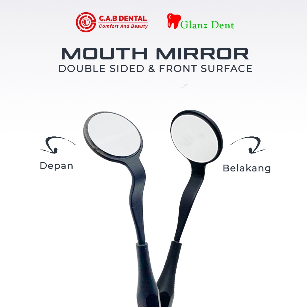 Jual GLANZ KACA MULUT DOUBLE SIDED FRONT SURFACE BLACK / DENTAL MOUTH ...