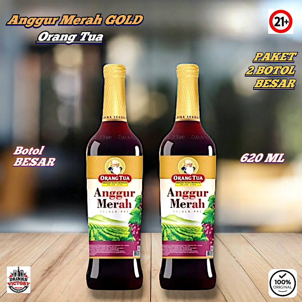 Jual ( PAKET 2 ) - Anggur Merah GOLD Cap Orang Tua - 620ml ( Original & Resmi ) | Shopee Indonesia