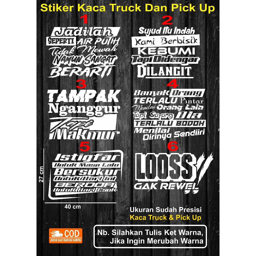 Jual STIKER KACA PINTU MOBIL TRUCK PICK UP ALL | Shopee Indonesia