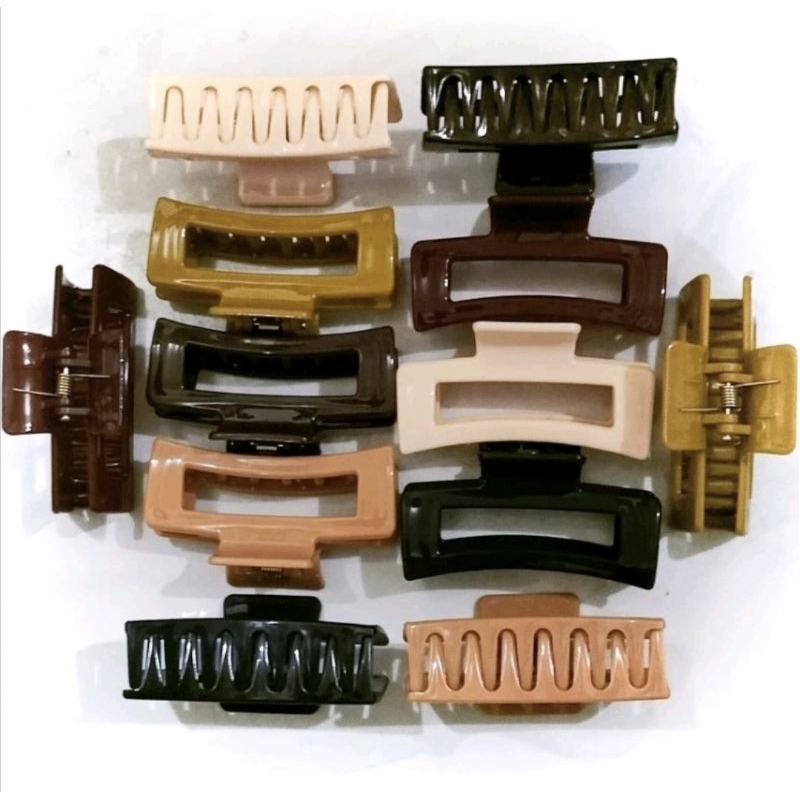 Jual [12 PCS] Jedai Korea Model Kotak 8 Cm Jepit Rambut Bolong Ukuran Besar | Shopee Indonesia