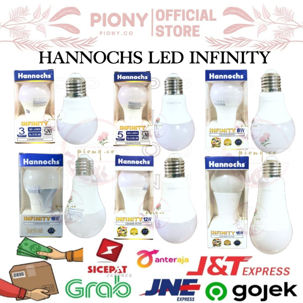 Jual LAMPU LED HANNOCHS INFINITY 3W 5W 8W 10W 12W 15W CAHAYA PUTIH TEGANGAN RENDAH GARANSI 1 ...