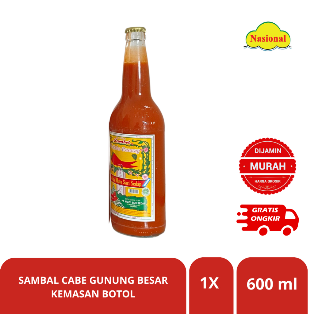 Jual RASA - Saos Sambal Cabe Gunung Botol Kaca 625 ML | Shopee Indonesia