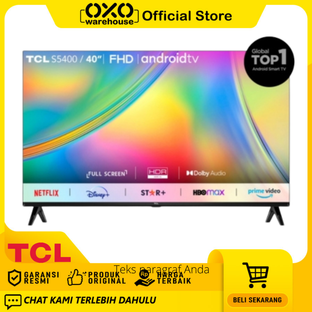 Jual TCL LED TV 40S5400A 40 inch Smart Digilal Low Watt Garansi Resmi | Shopee Indonesia