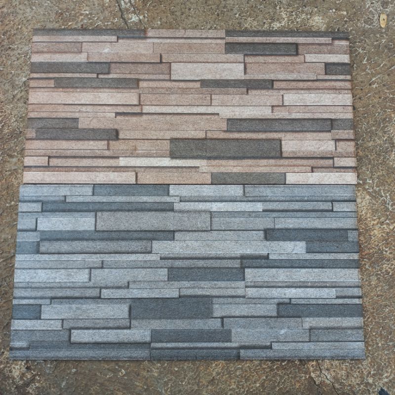 Jual KERAMIK DINDING BATU ALAM MURAH ASIA TILE GINZA GREY/GINZA BROWN ...