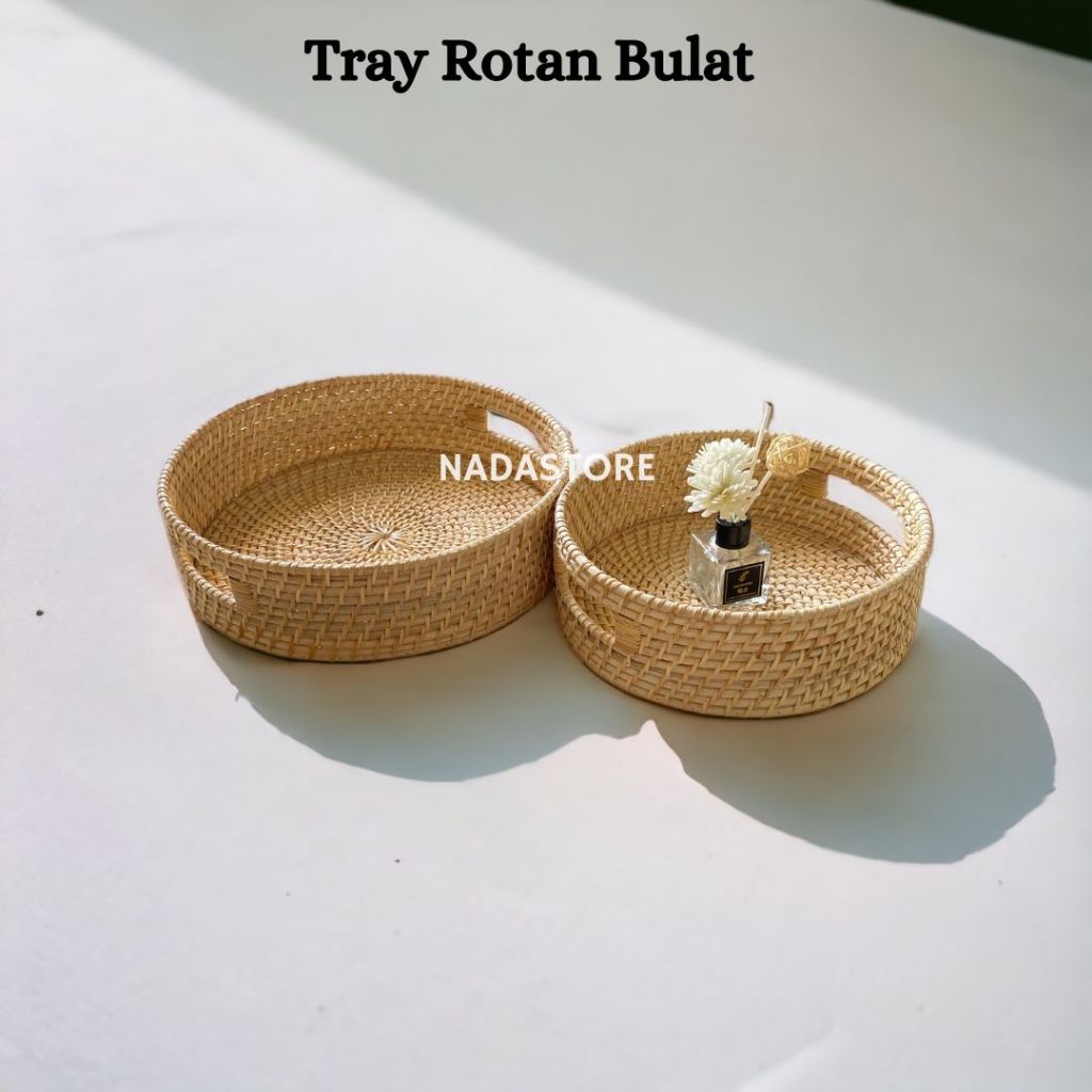 Jual Tray Bulat Rotan / Nampan Rotan / Keranjang Baki Rotan / Tray ...