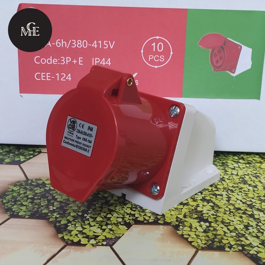 Jual Industrial Surface Socket 4 Pole 32 A CEE 124 4Pin Stop Kontak Genset | Shopee Indonesia