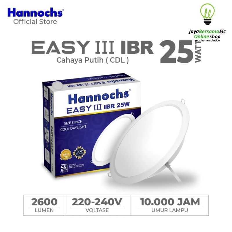 Jual LAMPU DOWNLIGHT LED PLAFON HANNOCHS EASY II BULAT IBR 3 5 7 9 12 15 20 25W ORIGINAL ...