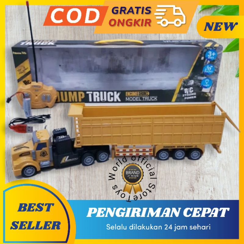 Jual Toys - Mainan Mobil Konstruksi Semi Trailer Remote Control RC Dump ...