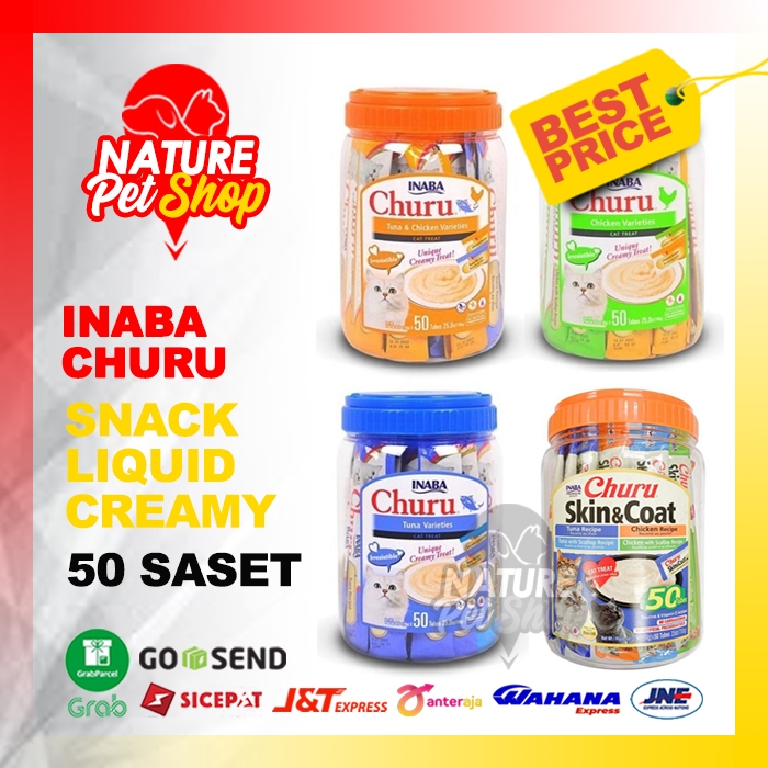 Jual Snack Kucing CIAO INABA CHURU Tuna Chicken Variety Toples 50saset | Shopee Indonesia