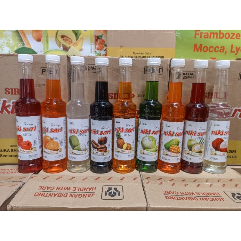 Jual sirup nikisari aneka rasa buah kemasan pet 450ml ( botol plastik ...