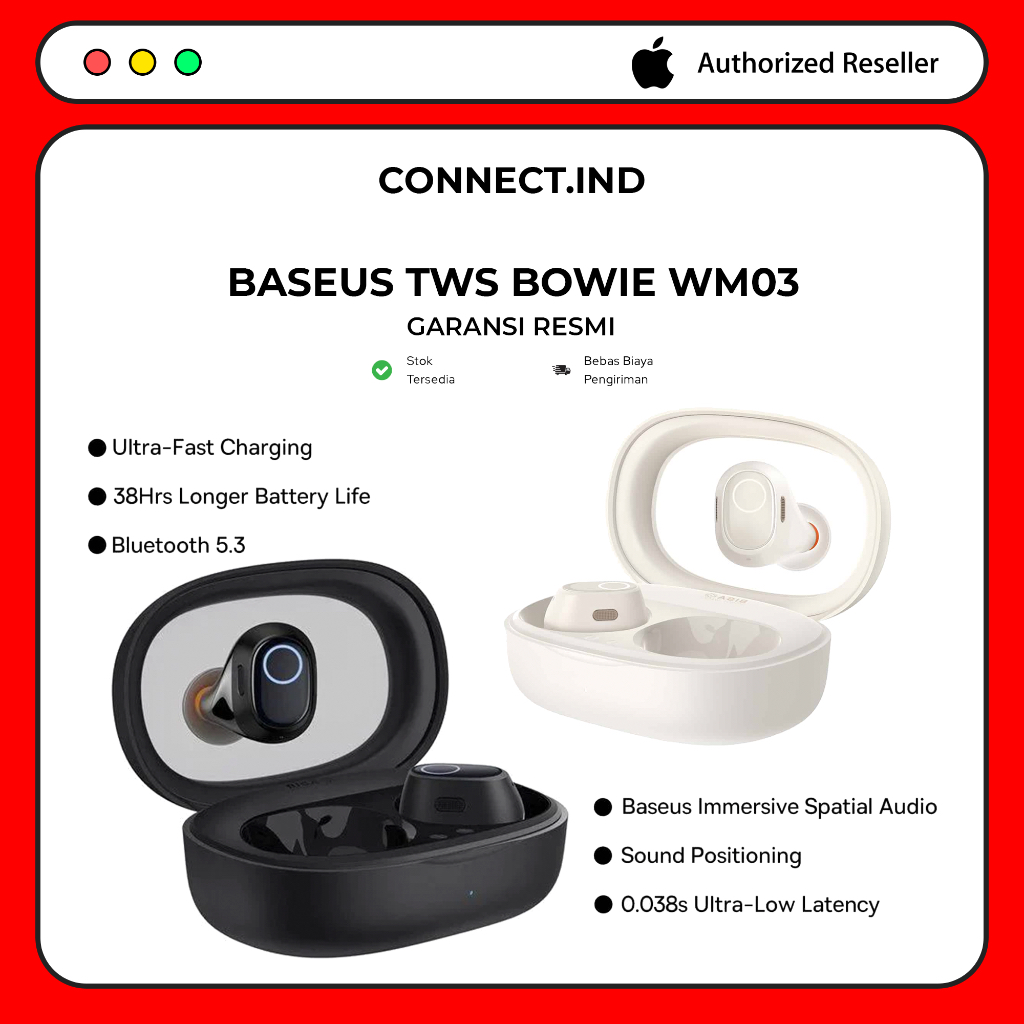 Jual Baseus Bowie WM03 TWS 38H Lifetime Earphone Bluetooth Ultra Low ...